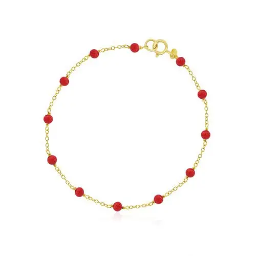 THE LOVERY FINE JEWELRY Beaded Chain Bracelet - Coral