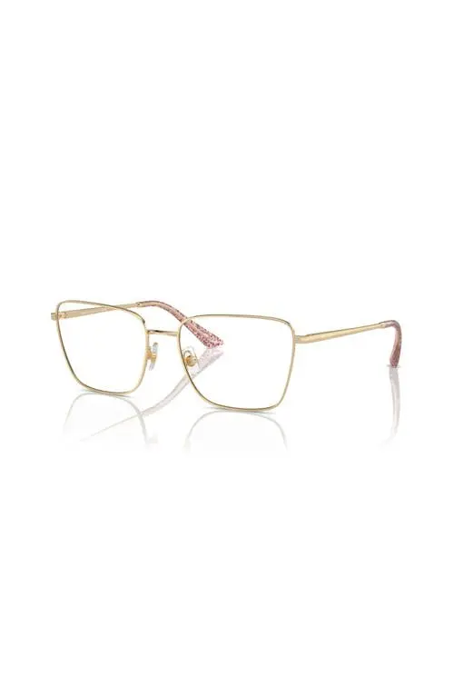 JIMMY CHOO 53mm Rectangle Eyeglasses - Gold/pink