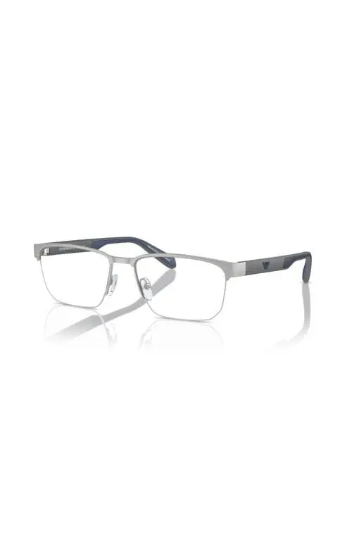 Emporio Armani 56mm Irregular Eyeglasses - Silver