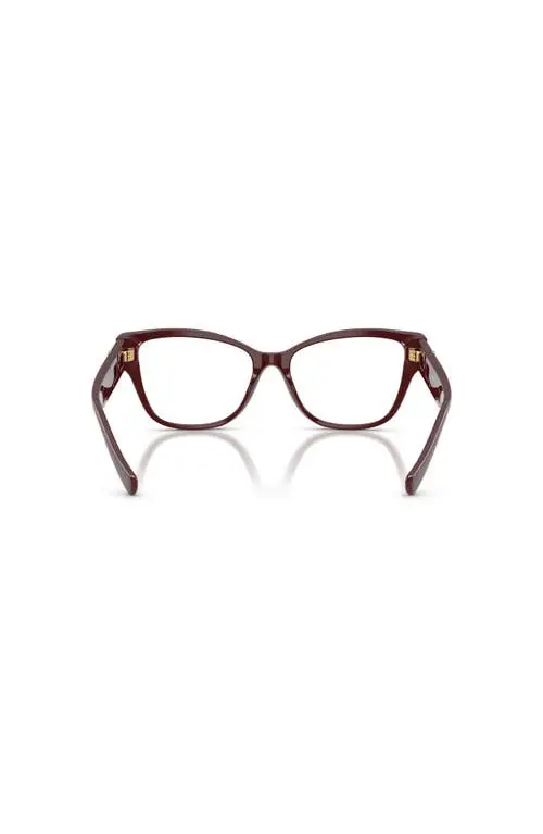 Versace 54mm Rectangle Optical Glasses - Red