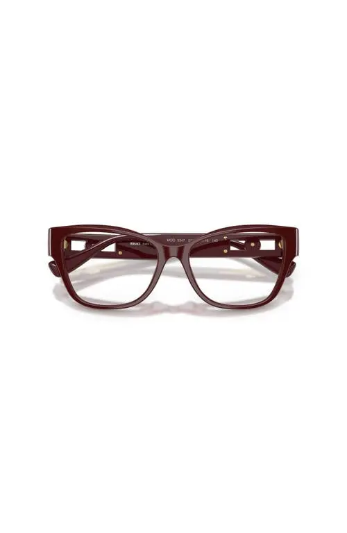 Versace 54mm Rectangle Optical Glasses - Red