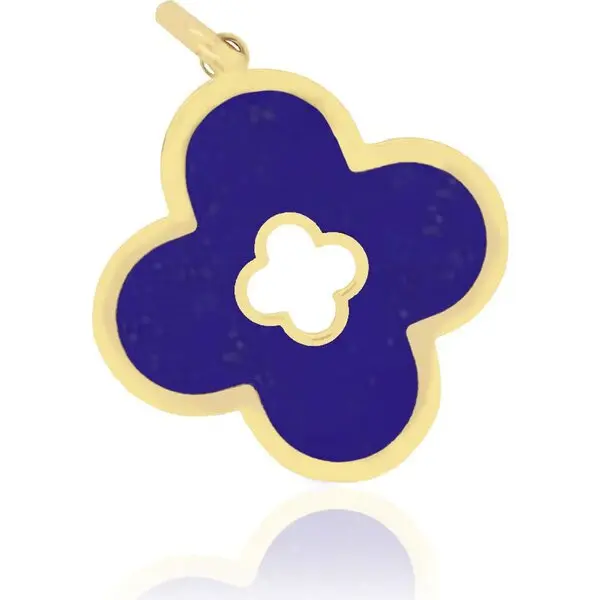 THE LOVERY FINE JEWELRY Clover Cut Out Charm - Lapis