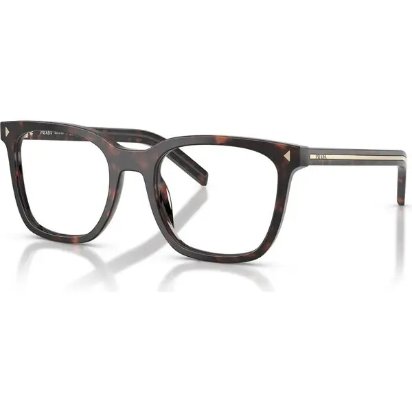 Prada 52mm Rectangle Eyeglasses - Tortoise