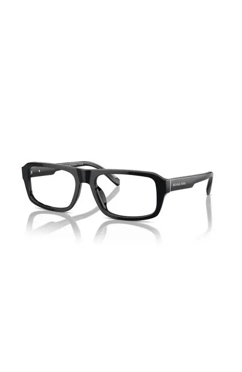 Michael Kors 56mm Irregular Full Rim Eyeglasses - Black