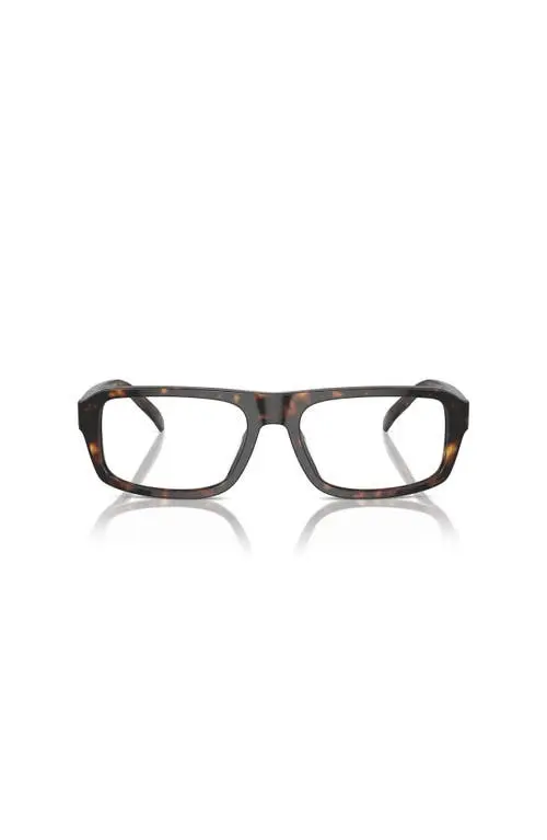Michael Kors 56mm Irregular Full Rim Eyeglasses - Tortoise