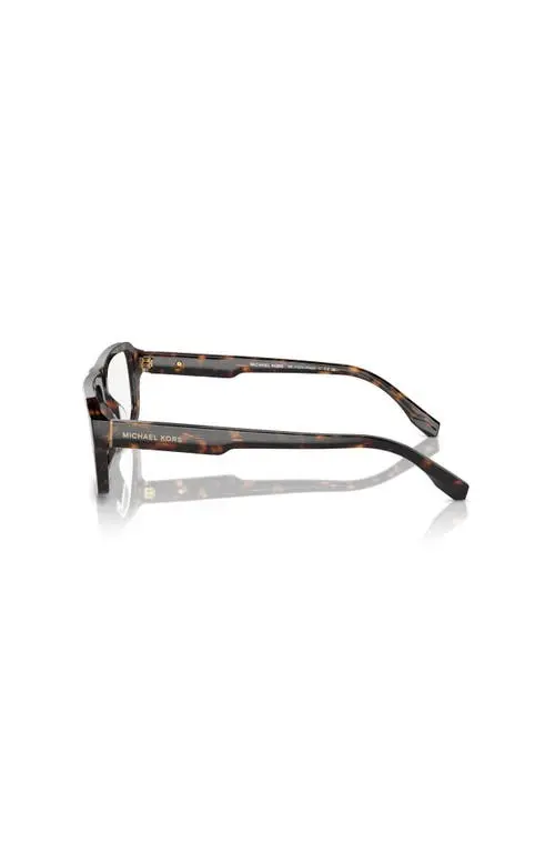 Michael Kors 56mm Irregular Full Rim Eyeglasses - Tortoise