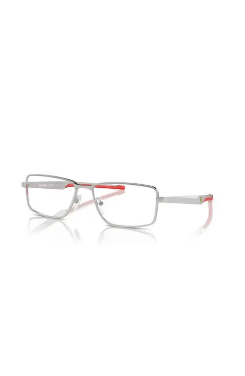 SCUDERIA FERRARI 57mm Rectangle Full Rim Eyeglasses - Silver/red