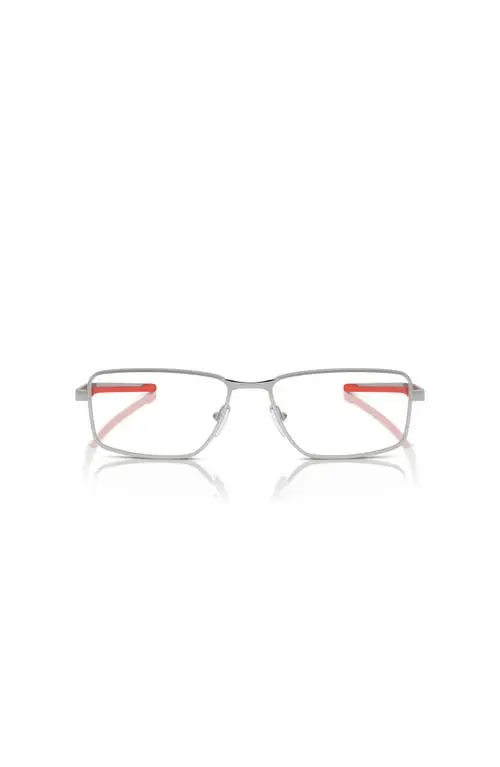 SCUDERIA FERRARI Rectangle Metal Eyeglasses - Silver/red