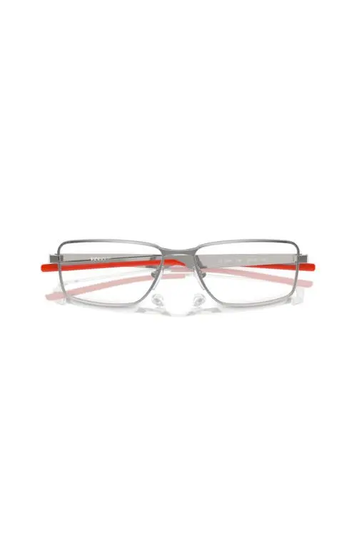 SCUDERIA FERRARI Rectangle Metal Eyeglasses - Silver/red