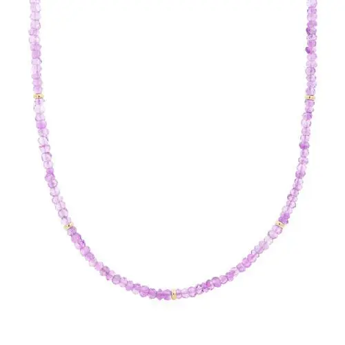 THE LOVERY FINE JEWELRY 14k Yellow Gold Bead Necklace - Pink Amethyst