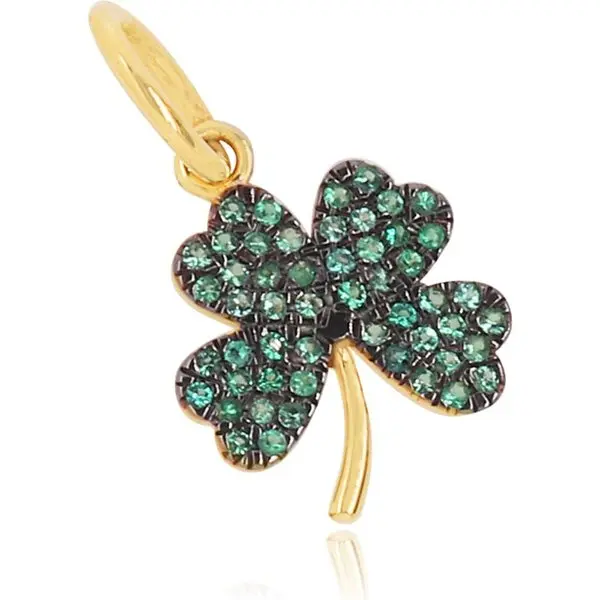 THE LOVERY Clover Charm - Emerald