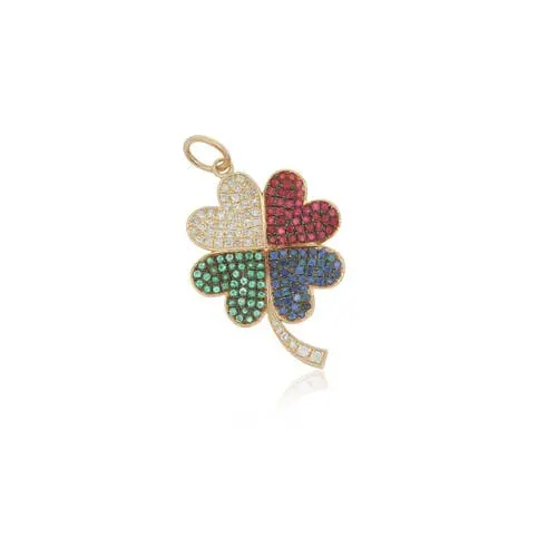 THE LOVERY FINE JEWELRY 14k Yellow Gold Lucky Clover Charm - Multi