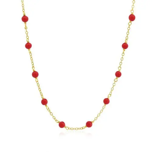 THE LOVERY FINE JEWELRY Bead Chain Necklace - Coral