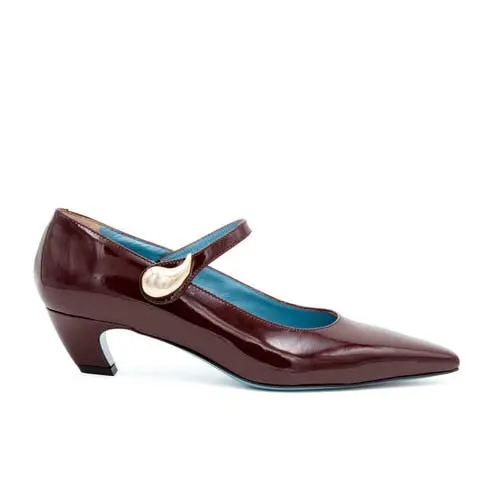 VALENTINA RANGONI Velato Mary Jane Pump - Bordeaux Patent