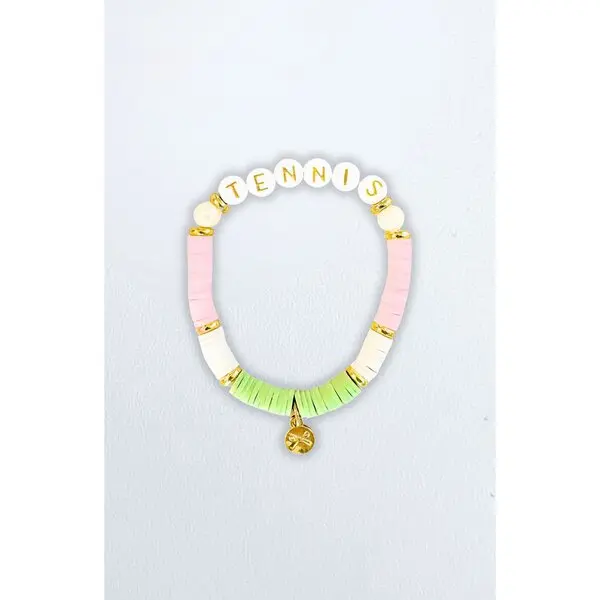 BITS & BOWS Tennis Bracelet With Gold-tone Logo Charm - Green