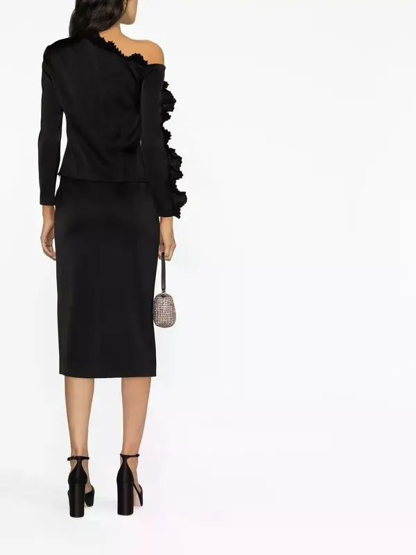 V:PM ATELIER High Waist Side Slit Midi Skirt