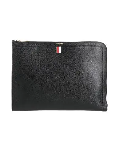 Thom Browne Textured-leather Document Case - Black