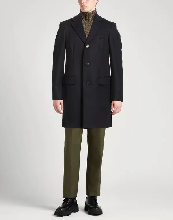 HACKETT Single-breasted Wool-cashmere Coat - Navy