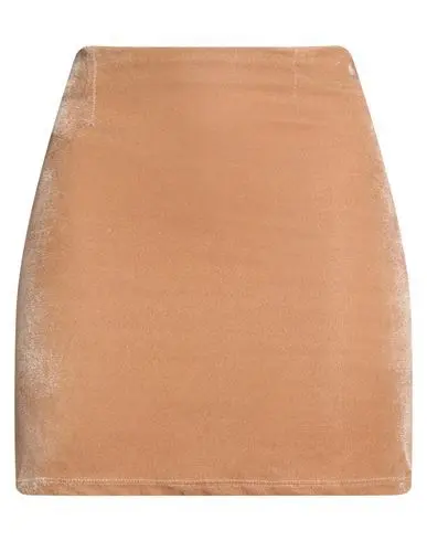 TENSIONE IN Velvet Pencil Mini Skirt - Camel