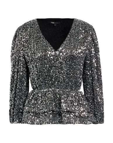 Maje Peplum Top With Sequins