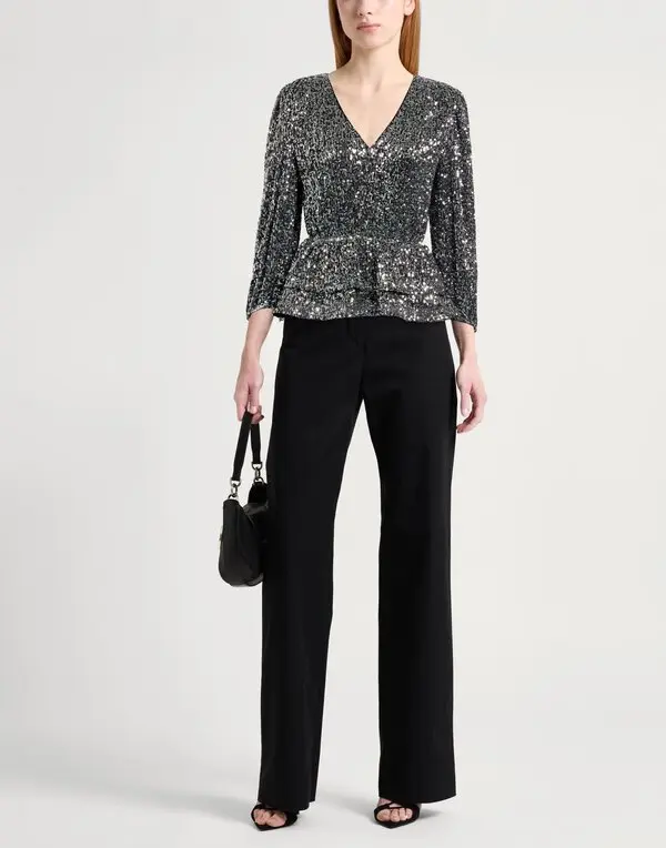 Maje Peplum Top With Sequins