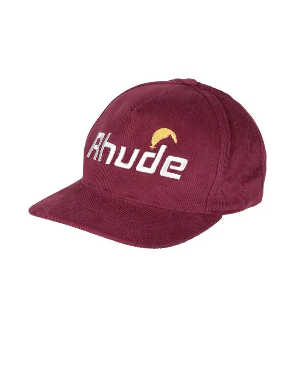 Burgundy RHUDE cotton baseball cap RHUDE Crown Cap - Wrong Weather main image 4