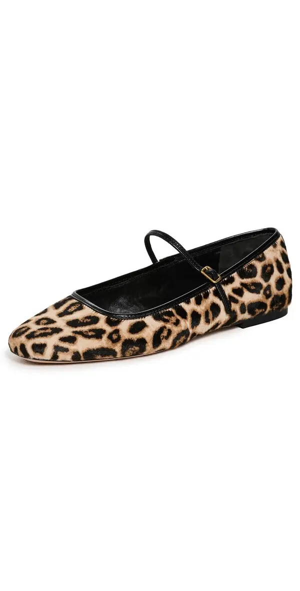 Veronica Beard Ellie Leopard Haircalf Flats - Leopard Black