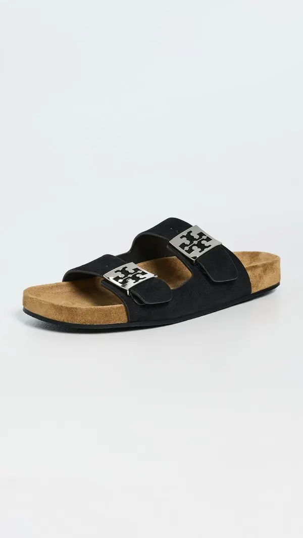 Tory Burch Mellow Slides - Perfect Black/light Teak