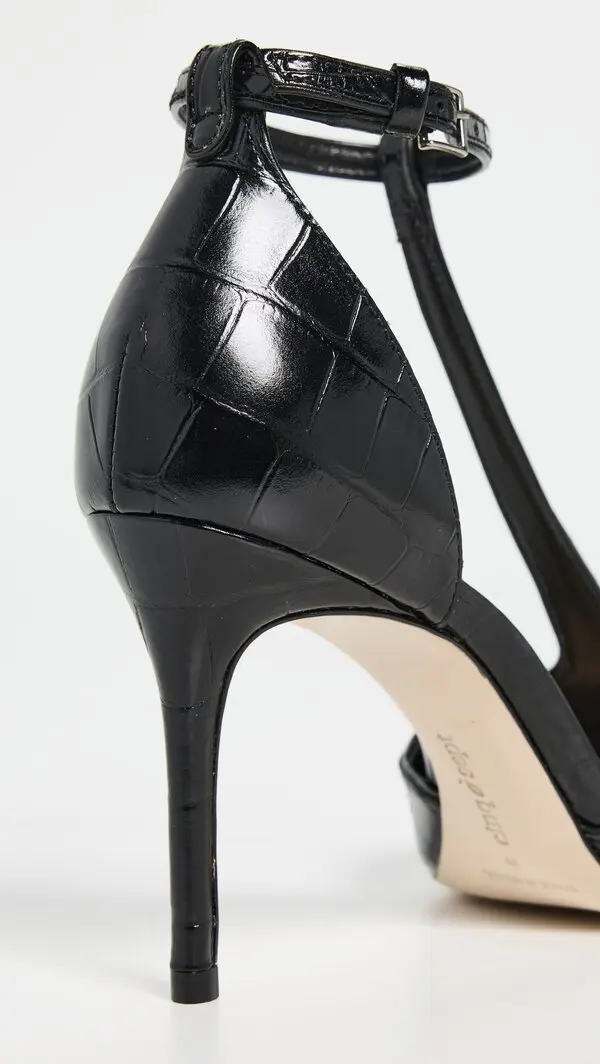 Cinq À Sept Clara Croco T-strap Pumps