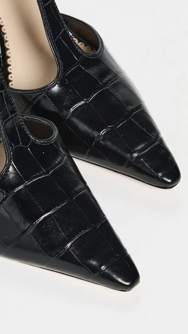 Cinq À Sept Clara Croco T-strap Pumps