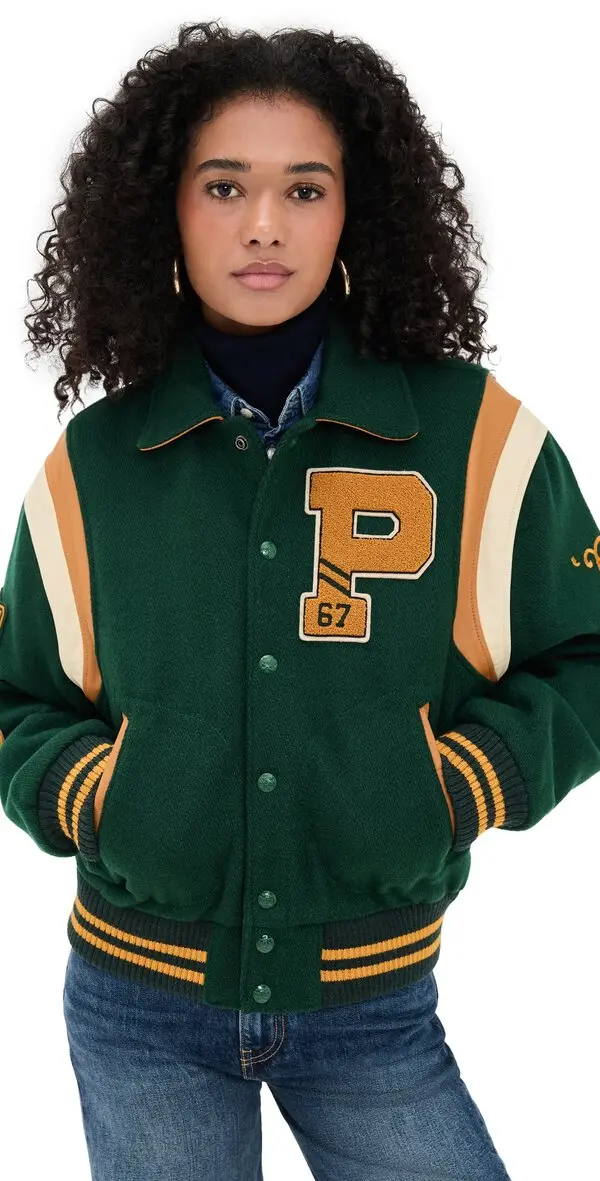 Ralph Lauren Wool Varsity Jacket - Dark Green