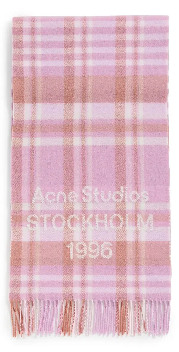 Acne Studios Venus Check 1996 Rws Scarf - Pink/fuchsia