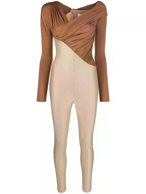 V:PM ATELIER Luna Ruched Jumpsuit - Neutrals