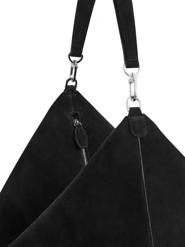 TOTEME Bevel Suede Shoulder Bag - Black