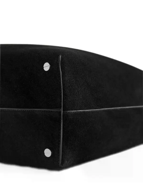 TOTEME Bevel Suede Shoulder Bag - Black