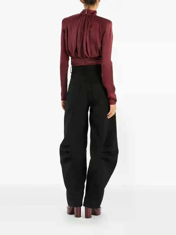 ROTATE BY BIRGER CHRISTENSEN Mock Neck Ruched Top