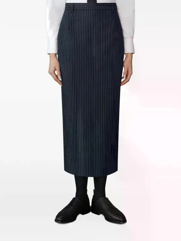 Thom Browne Pinstripe High-waist Skirt - Blue