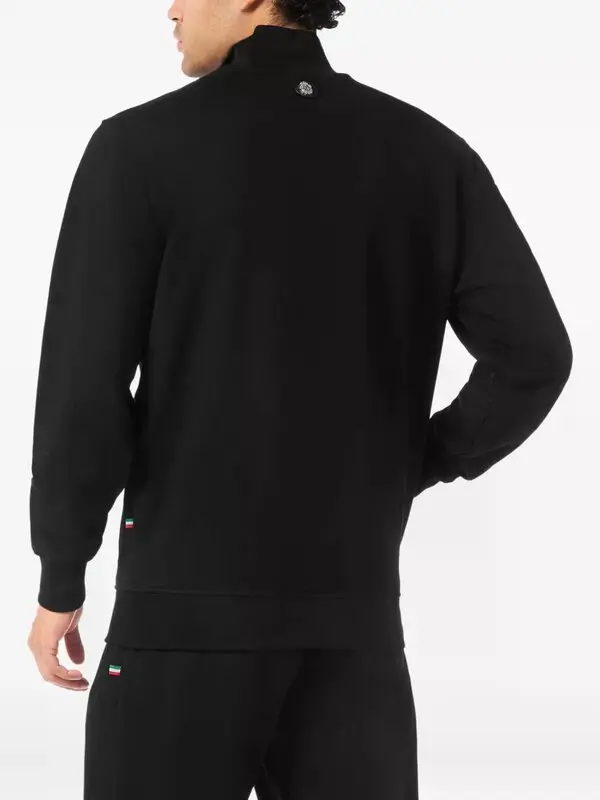 BILLIONAIRE Embroidered Logo Half-zip Sweatshirt - Black