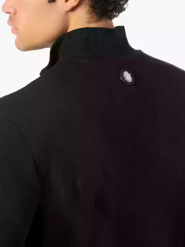 BILLIONAIRE Embroidered Logo Half-zip Sweatshirt - Black