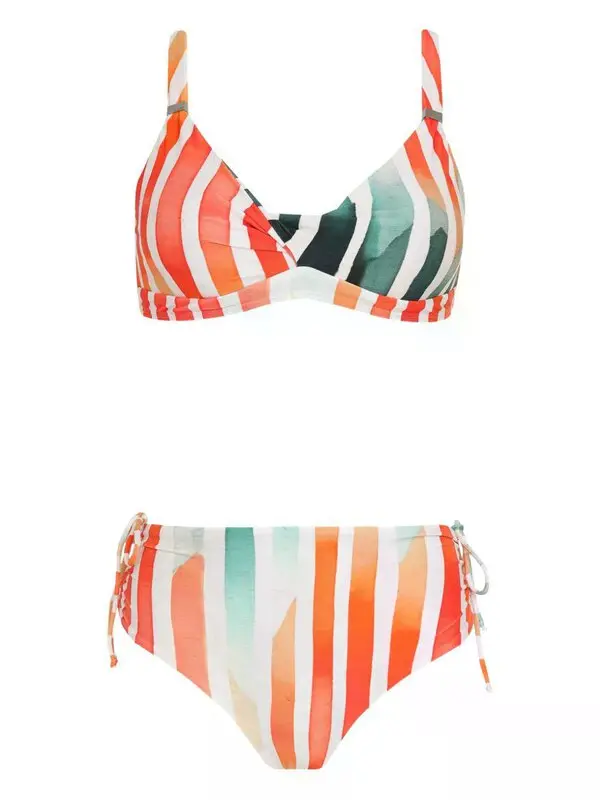 LYGIA & NANNY Marcela Stripe-print Bikini - Orange