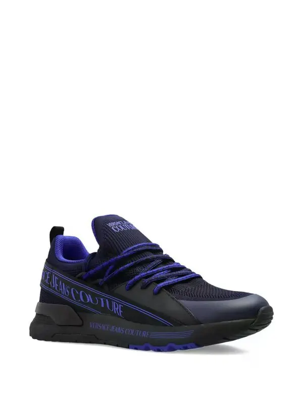 Versace Logo Detail Lace-up Sneakers - Black