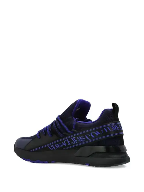 Versace Logo Detail Lace-up Sneakers - Black