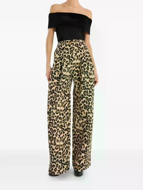 ROTATE BY BIRGER CHRISTENSEN Leopard-print Trousers