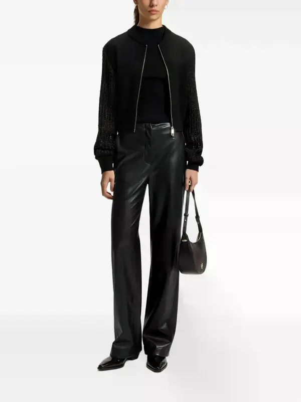 BOSS Faux-leather Trousers - Black