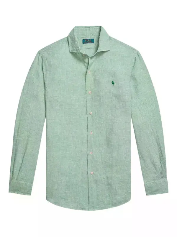 Polo Ralph Lauren Long-sleeved Linen Shirt - Green