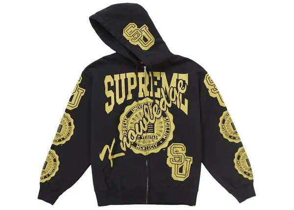Supreme Knowledge Reigns Zip Up Hooded Sweatshirt - Black