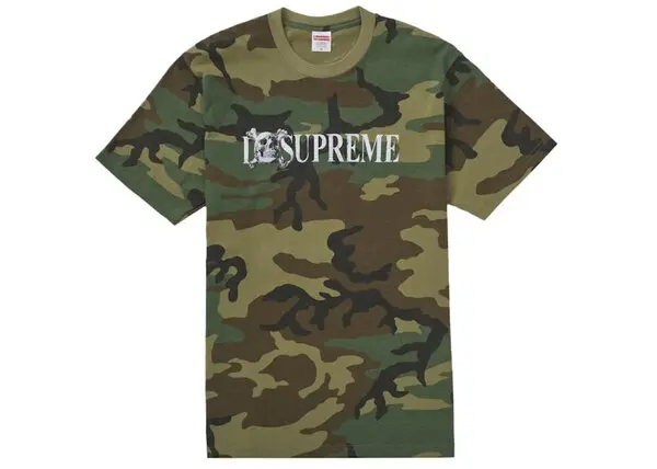Supreme Skull Tee Shirt - Woodland Camo