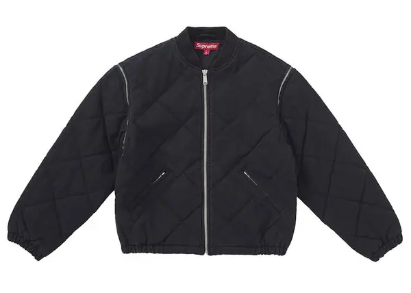 Supreme Zip Off Sleeve Quilted Bomber Jacket