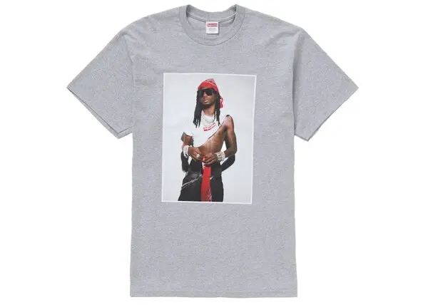 Supreme Playboi Carti Tee Shirt - Heather Grey