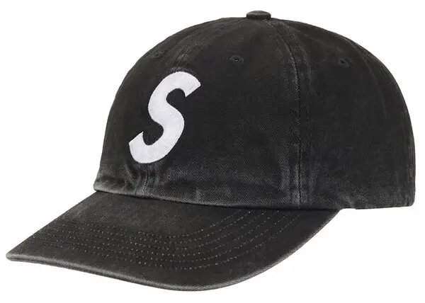 Supreme Pigment Coated 2-tone S Logo 6-panel Cap - Black